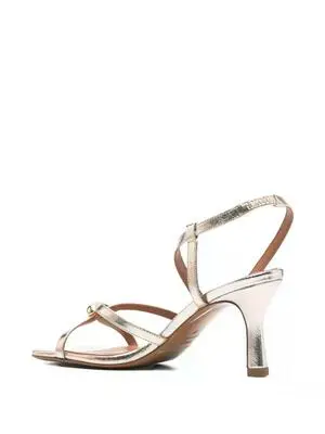 Maje Metallic Multi-strap Heeled Sandals - Gold