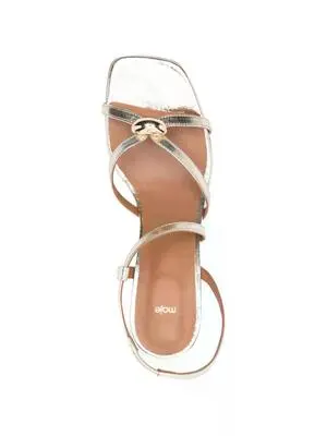 Maje Metallic Multi-strap Heeled Sandals - Gold