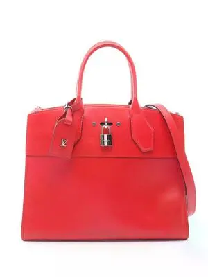 LOUIS VUITTON 2015 Taurillon City Steamer Mm Handbag - Red