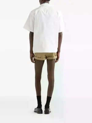 Prada Printed Cotton Bowling Shirt - White