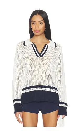 BOBI Polo Mix Stitch Sweater