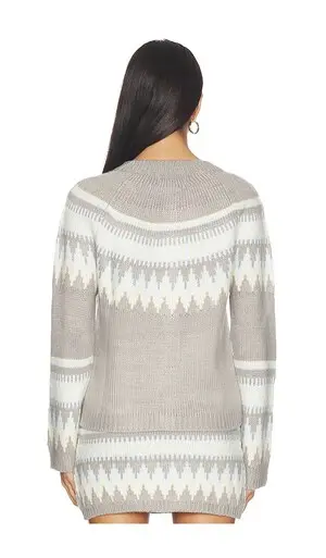 SEROYA Amaya Cardigan - Grey Fairisle