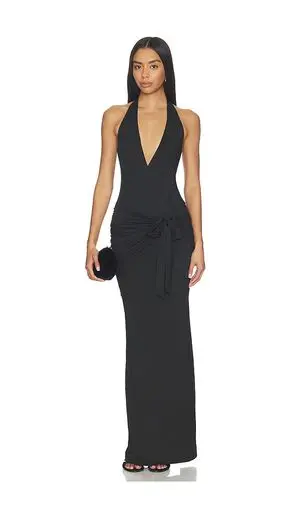 Superdown Chloe Halter Maxi Dress - Black