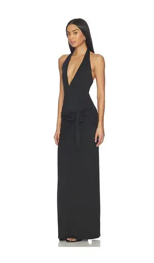 Superdown Chloe Halter Maxi Dress - Black