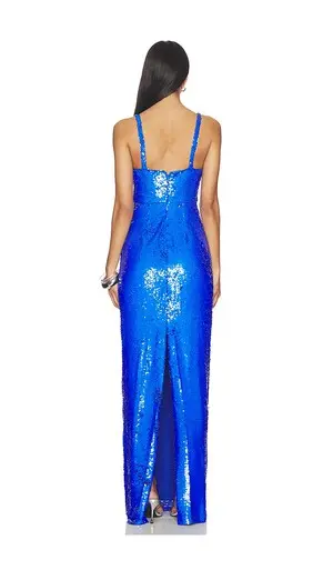 L'Agence Karma Sequin Maxi Dress - Cobalt