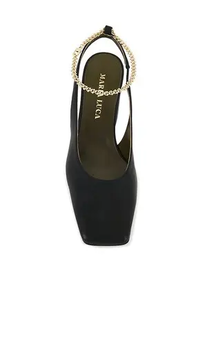 MARIA LUCA Ilaria Slingback Heel With Gold-tone Chain Detail