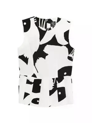 Alexander McQueen Printed Pleated Blouse - White