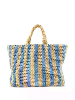Prada Logo Raffia Large Tote Bag