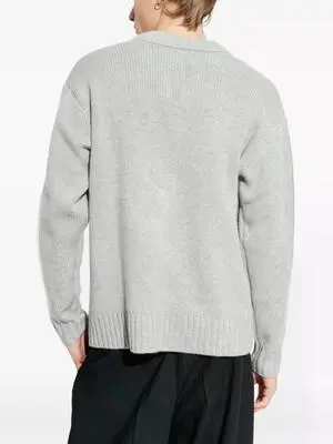 LISA YANG Dan V-neck Knitted Sweater - Grey
