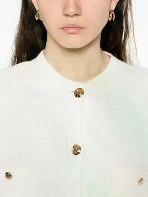 ANINE BING Christa Short-sleeve Cardigan - Neutrals