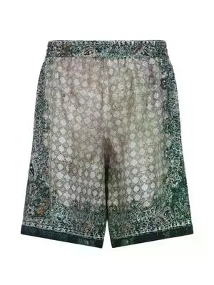 Amiri Paisley Print Drawstring Shorts - Grey