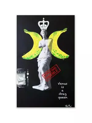 VJ’S MIND Venus Banana-print Painting - White