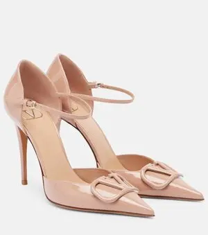 Valentino Garavani Vlogo Patent Leather Pumps - Pink