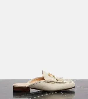 Valentino Garavani Vlogo Suede Mules - Beige
