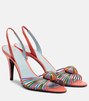 Valentino Garavani Royal 85 Leather Slingback Sandals - Multicoloured