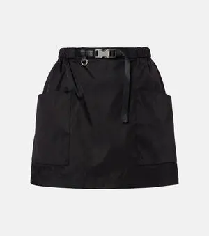 Prada Re-nylon Belted Miniskirt - Black