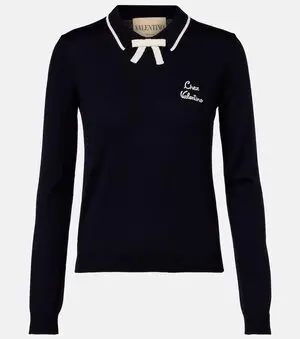 Valentino Garavani Chez Virgin Wool Polo Sweater - Blue