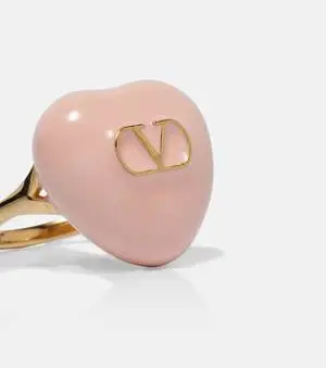 Valentino Garavani Vlogo Enamel Heart Ring