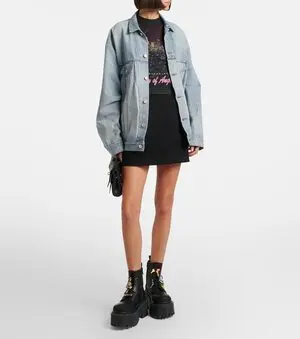 Balenciaga Embellished Leather Platform Combat Boots