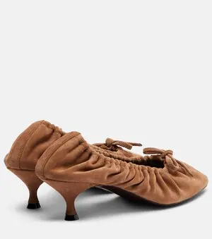 HERBERT LEVINE Gather Around Suede Pumps - Brown