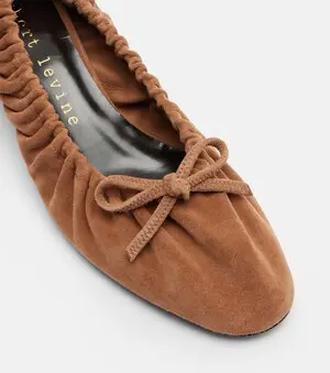 HERBERT LEVINE Gather Around Suede Pumps - Brown