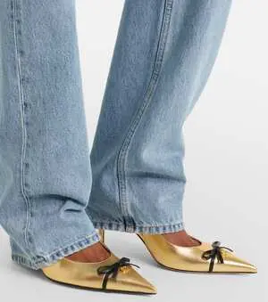 Valentino Garavani Bepointy 80 Leather Slingback Pumps