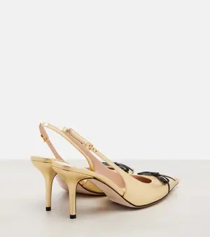 Valentino Garavani Bepointy 80 Leather Slingback Pumps