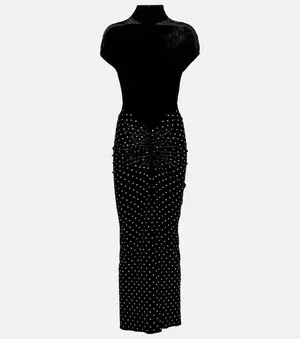 Alaïa Velvet And Jersey Cocktail Dress - Black