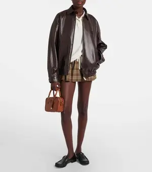 Miu Miu Logo Leather Jacket