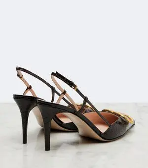 Valentino Garavani Vlogo 80 Leather Slingback Pumps
