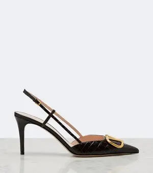 Valentino Garavani Vlogo 80 Leather Slingback Pumps