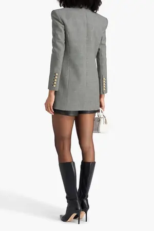 Balmain Prince Of Wales Checked Wool Blazer - Black