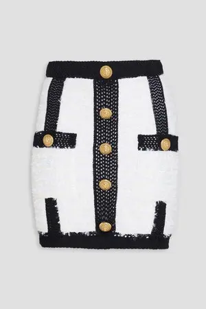 Balmain Knitted Mini Skirt - White