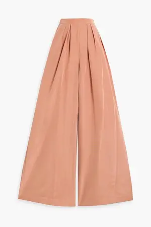 Carolina Herrera Cotton-blend Faille Wide-leg Pants
