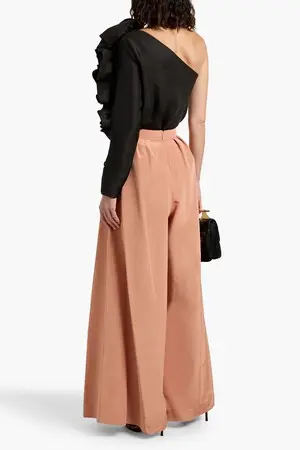 Carolina Herrera Cotton-blend Faille Wide-leg Pants