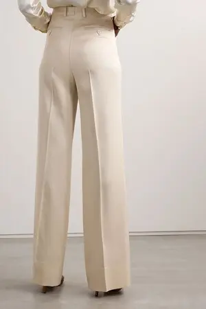 TOM FORD Silk And Wool-blend Twill Straight-leg Pants