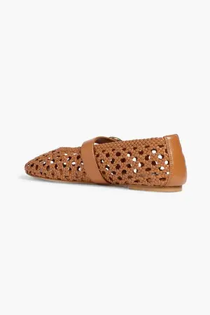 STUART WEITZMAN Thea Woven Leather Mary Jane Flats
