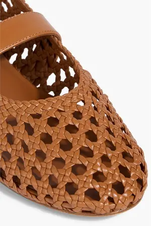 STUART WEITZMAN Thea Woven Leather Mary Jane Flats