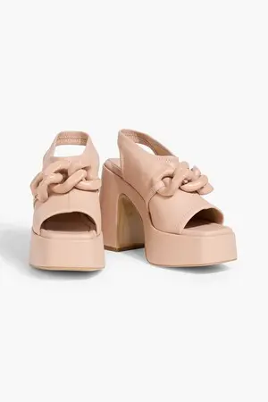 Stella McCartney Skyla Chain-embellished Platform Slingback Sandals - Blush