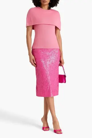 Carolina Herrera Cape-effect Wool And Cashmere-blend Top