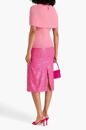 Carolina Herrera Cape-effect Wool And Cashmere-blend Top