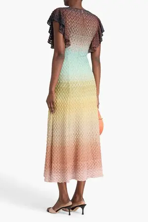 Missoni Metallic Crochet-knit Midi Dress