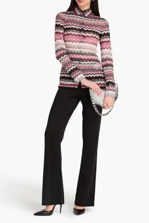 Missoni Metallic Knit Flared Pants - Black