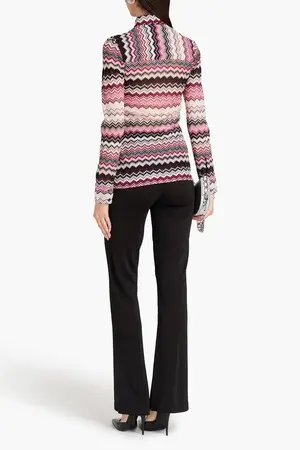 Missoni Metallic Knit Flared Pants - Black