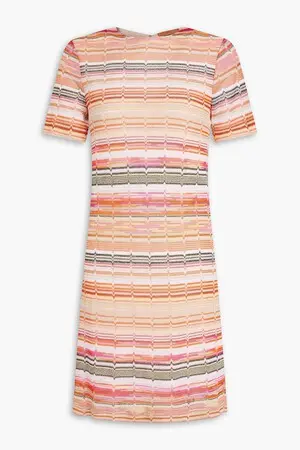 Missoni Metallic Crochet-knit Mini Dress - Orange