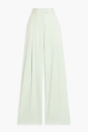 Another Tomorrow Wool-blend Wide-leg Trousers - Mint