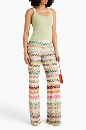 Missoni Metallic Ribbed-knit Tank - Light Green