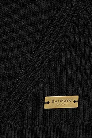 Balmain Cropped Ribbed-knit Top