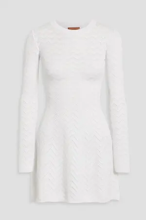 Missoni Crochet-knit Cotton-blend Mini Dress - White
