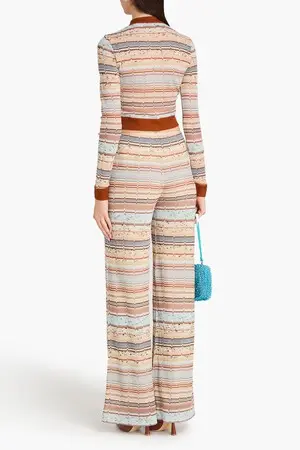 Missoni Metallic Crochet-knit Wide-leg Pants